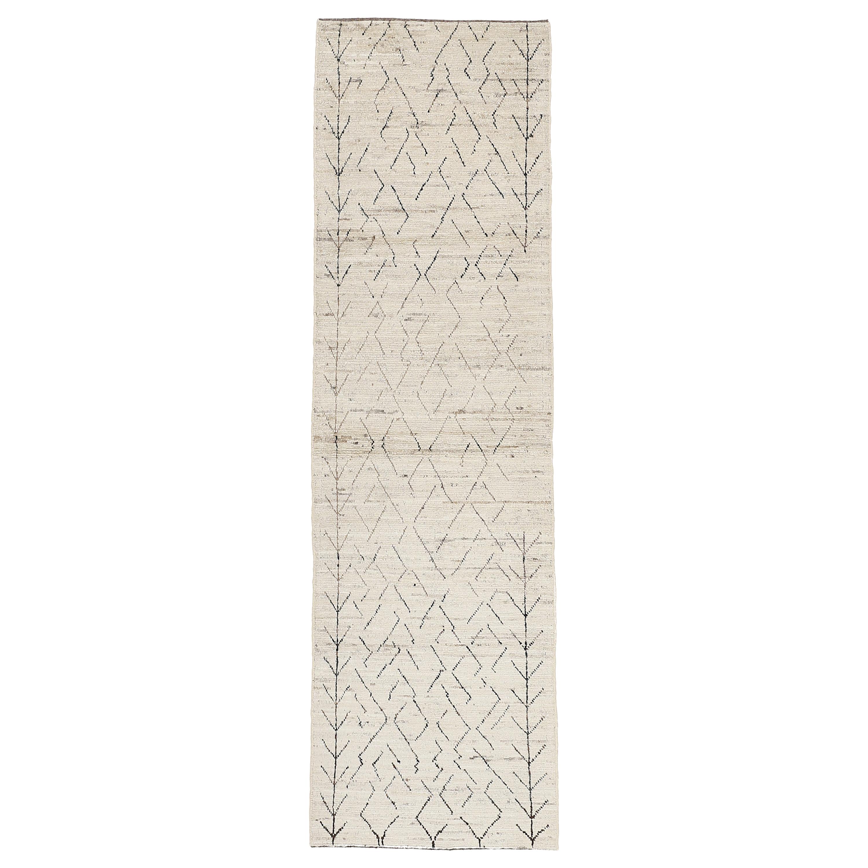 Ivory Abstract Geometric Design Berber Style Rug For Sale at 1stDibs