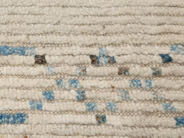 Ivory and Light Blue Berber Style Scandinavian Geometric Design ...