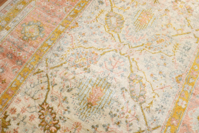 Ivory Angora Antique Oushak Rug For Sale at 1stDibs