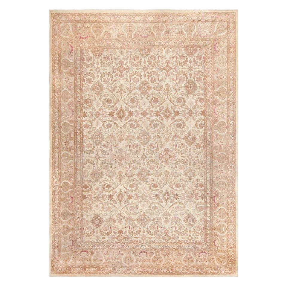 Turquoise Pink Antique Indian Amritsar Room Rug For Sale at 1stDibs