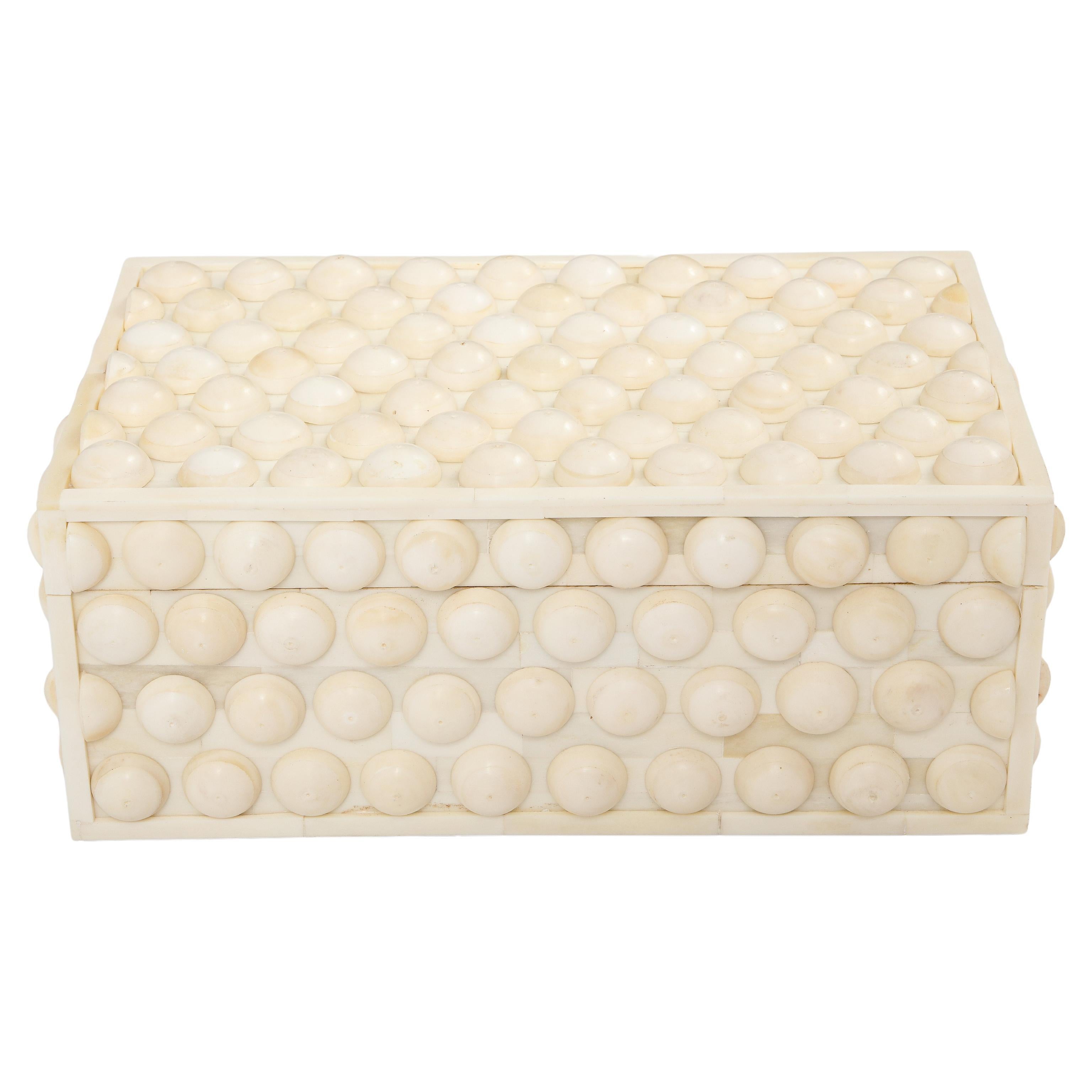 Black and White Cheveron Bone Box at 1stDibs