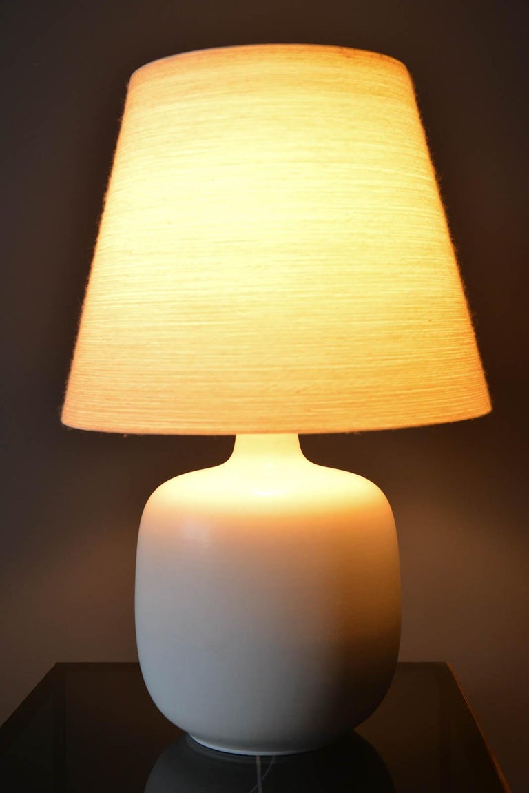 Ivory Ceramic Table Lamp by Lotte and Gunnar Bostlund, Denmark at 1stDibs