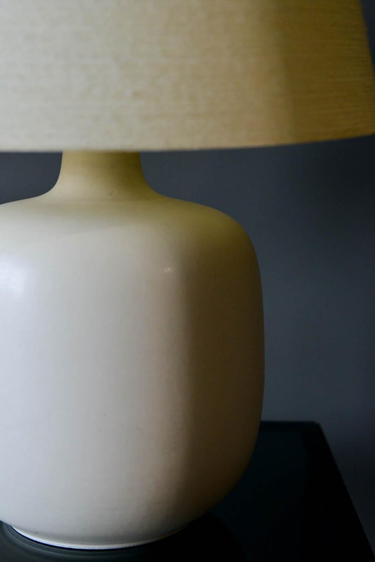 Ivory Ceramic Table Lamp by Lotte and Gunnar Bostlund, Denmark at 1stDibs