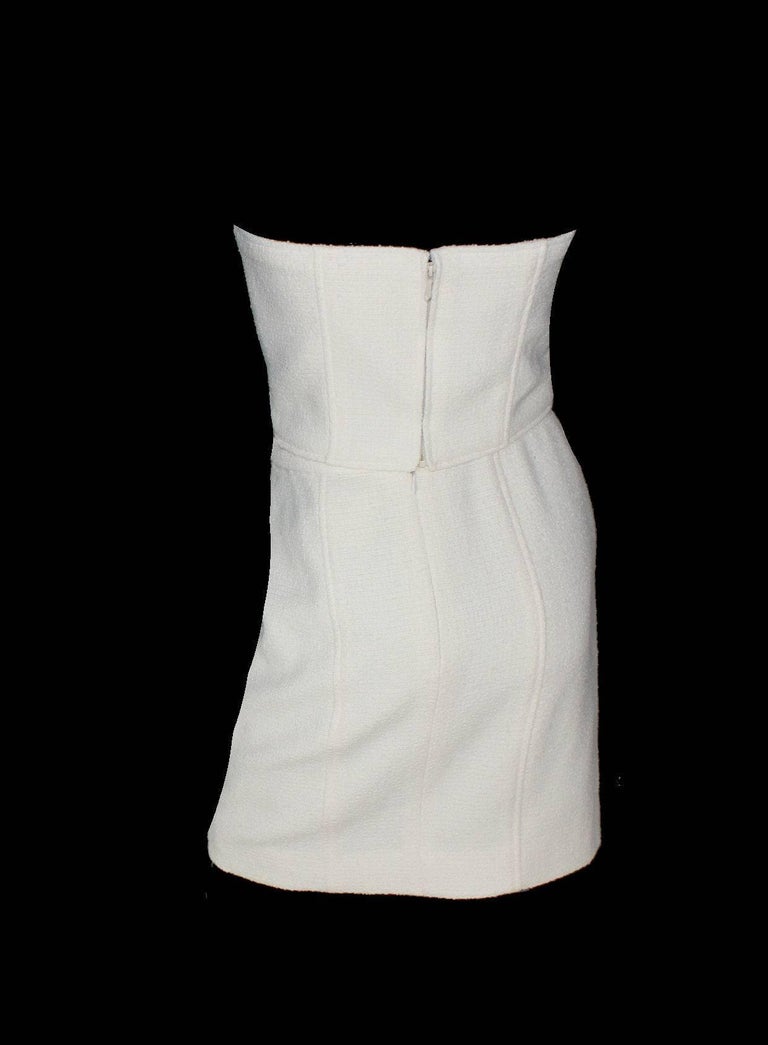 Ivory Chanel Tweed Corset Top Skirt Suit Ensemble 3 Pieces at 1stDibs ...