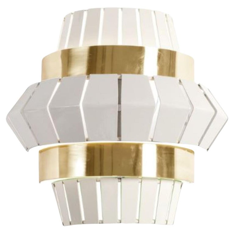 Ivory Comb Wall Lamp with Brass Ring by Dooq For Sale at 1stDibs