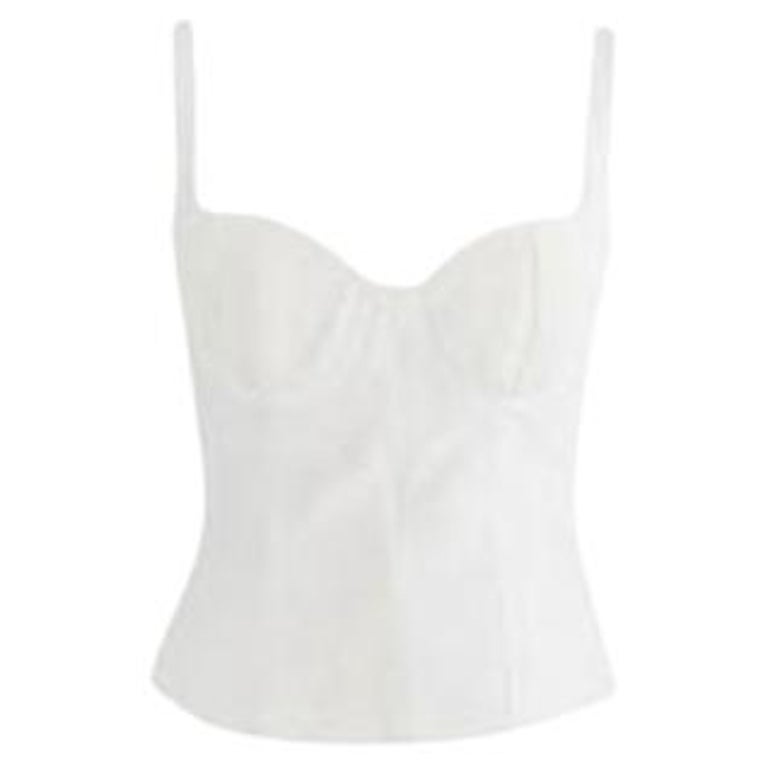 Ivory crepe bustier top For Sale at 1stDibs | ivory bustier top