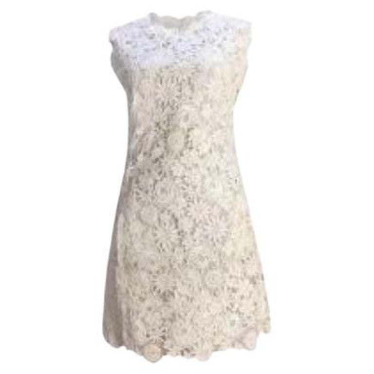 Ivory Guippure Lace Shift Dress For Sale at 1stDibs