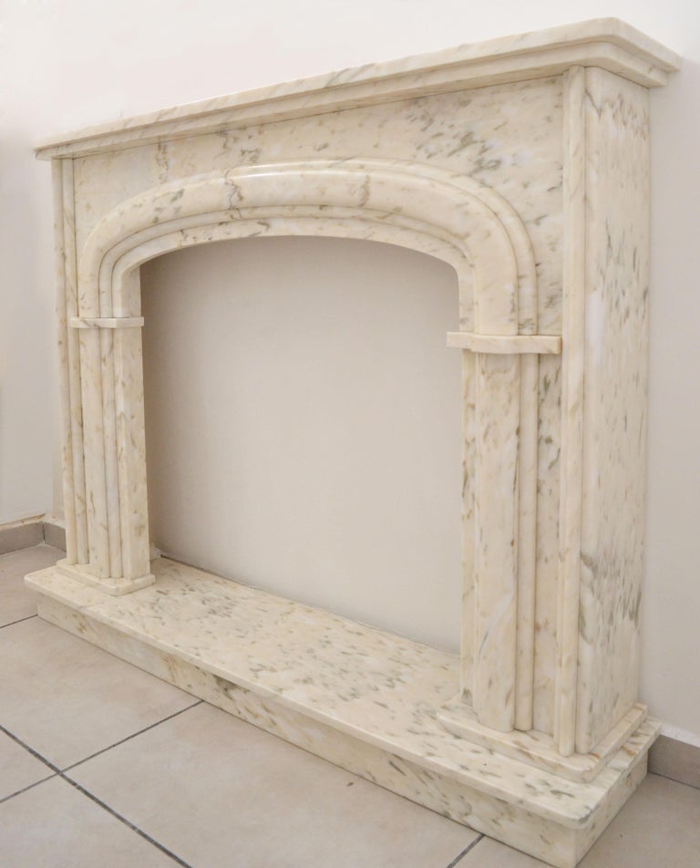Ivory Italian Marble Fireplace Surround / Mantel by Element&Co For Sale ...