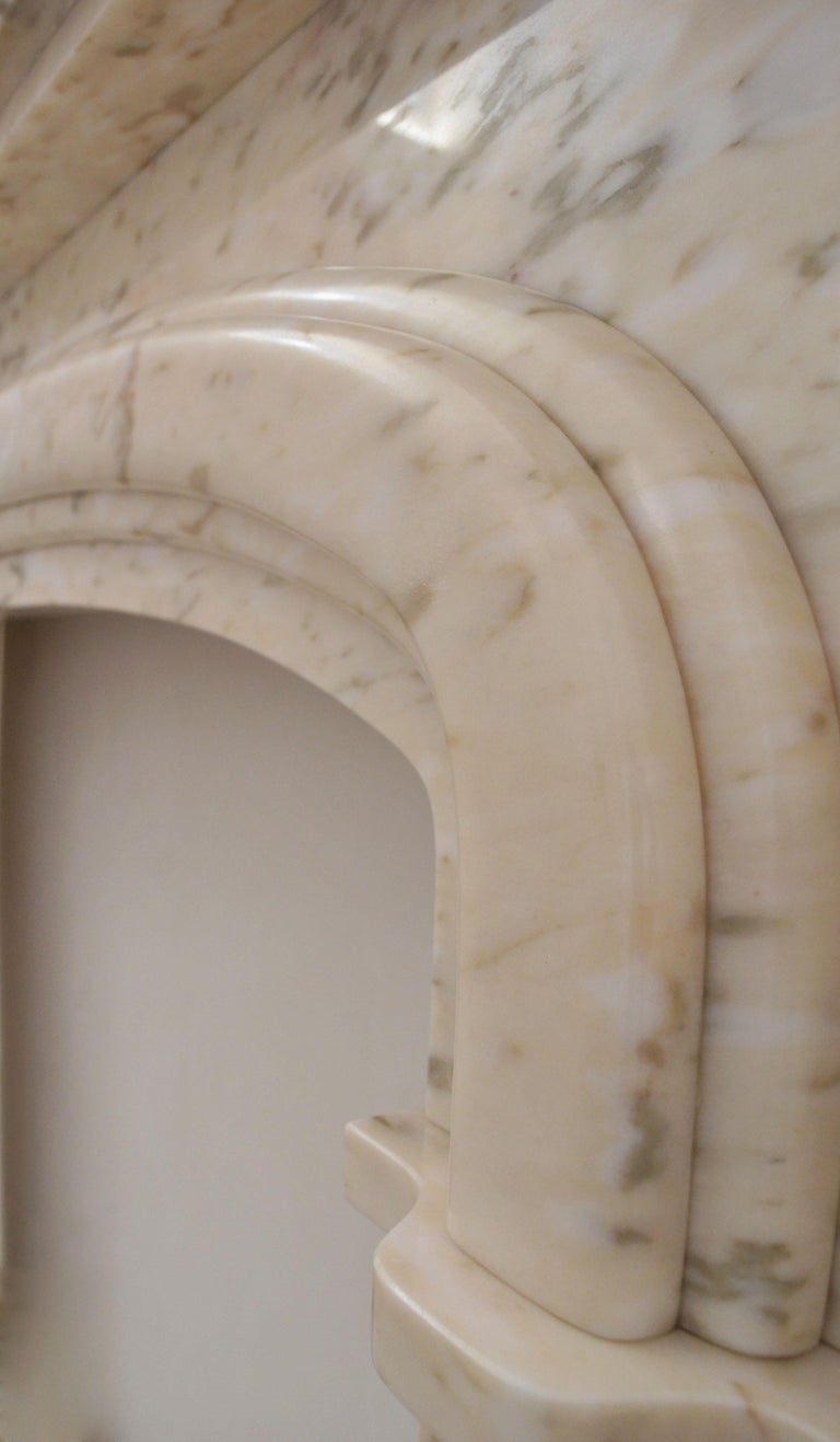Ivory Italian Marble Fireplace Surround / Mantel by Element&Co For Sale ...