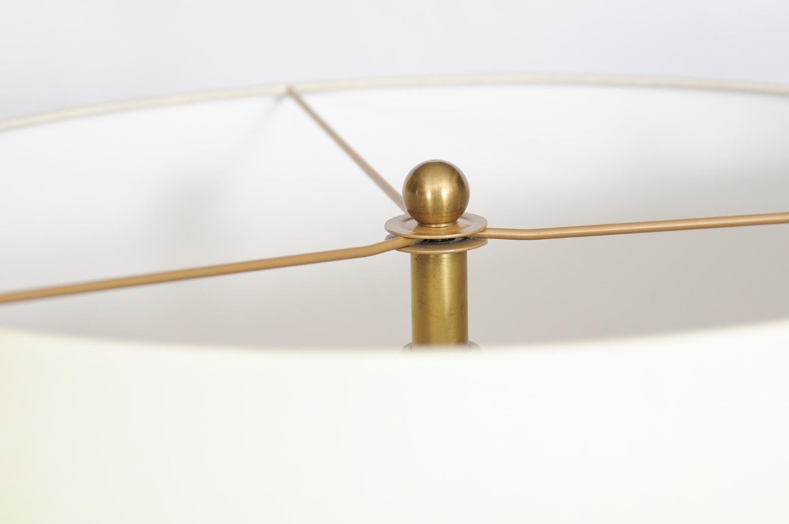 Ivory Leather Moderne Lamp by Thomas Pheasant for Baker For Sale at ...