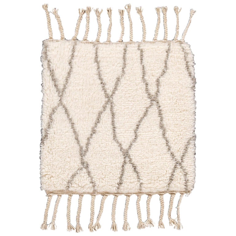 Ivory Moroccan Style Custom Rug For Sale at 1stDibs