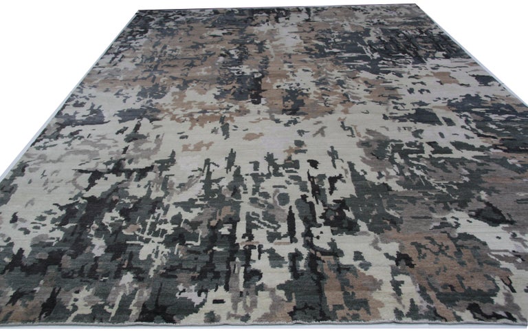 Ivory Multi Abstract Rug For Sale at 1stDibs