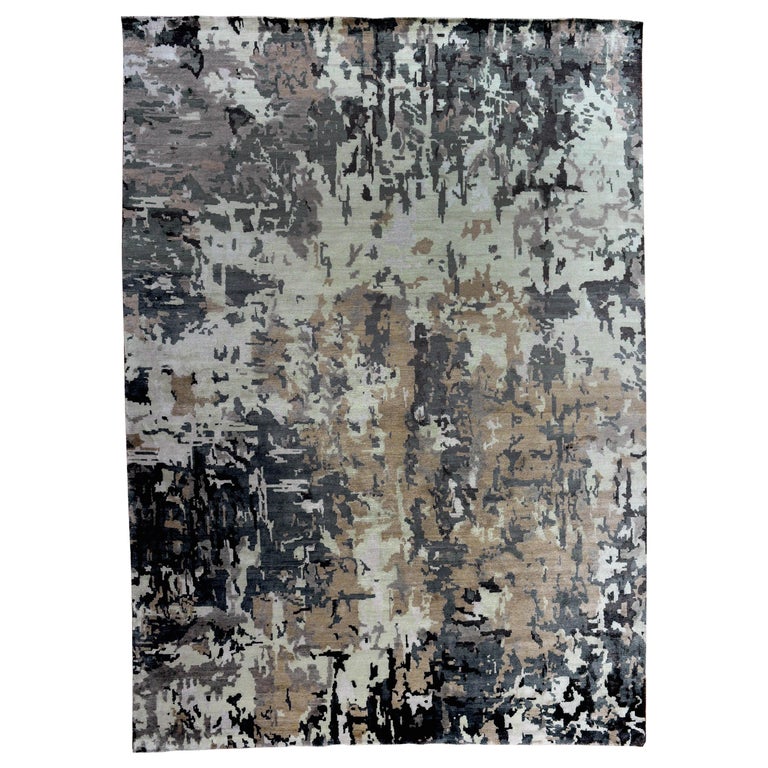 Ivory Multi Abstract Rug For Sale at 1stDibs