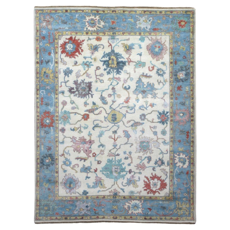Ivory Oushak Area Rug For Sale at 1stDibs