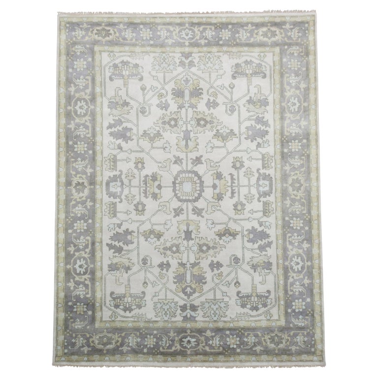 Ivory Oushak Heriz Area Rug For Sale at 1stDibs