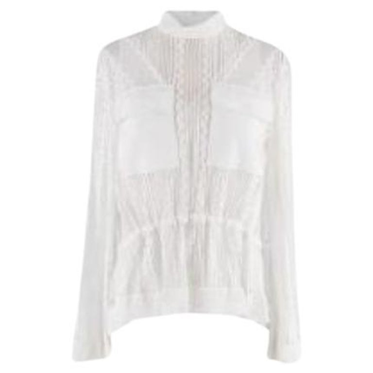 Ivory Sheer Lace Blouse with Cami For Sale at 1stDibs