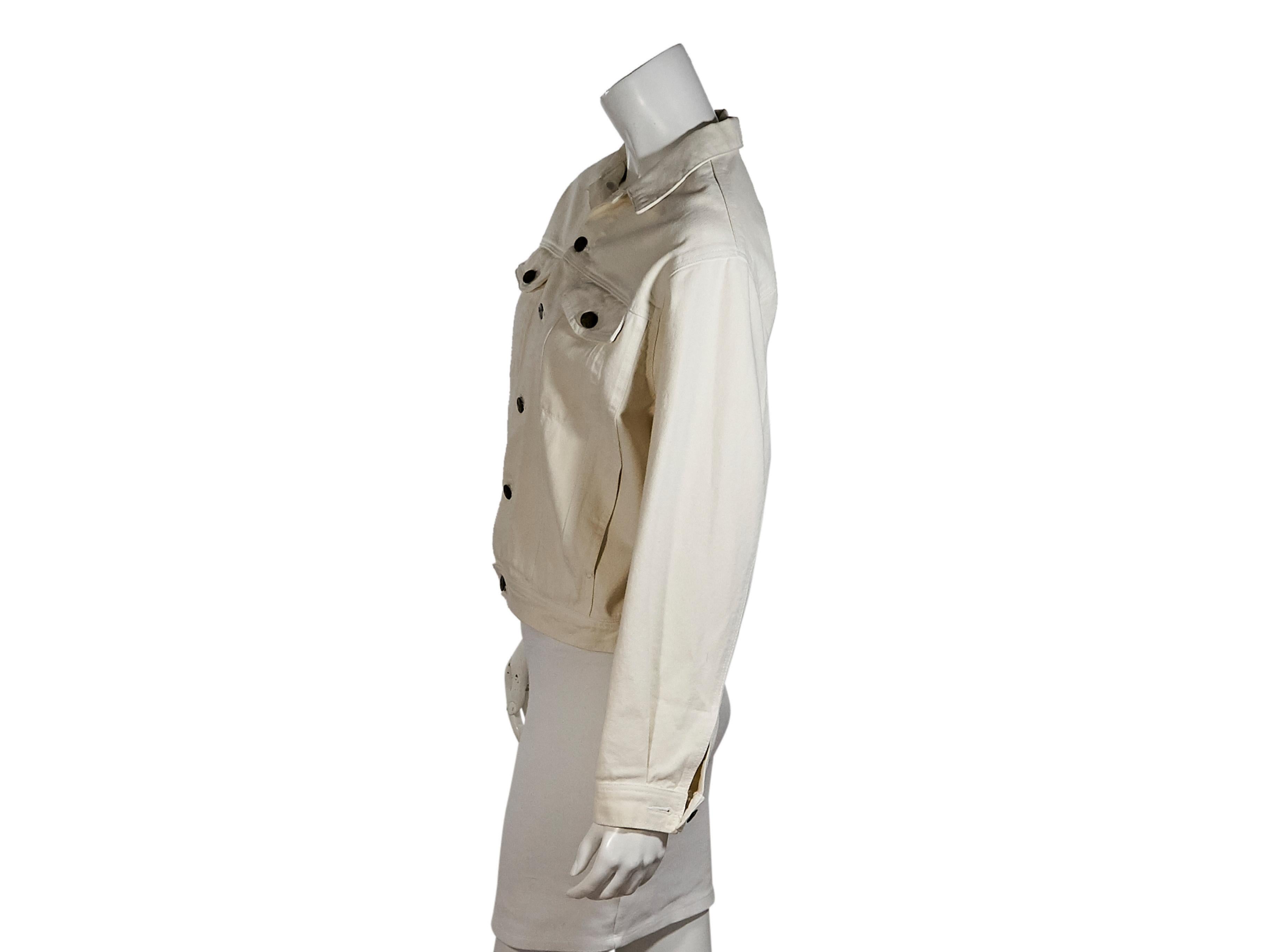 Ivory Vintage Bijan Jean jacket For Sale at 1stDibs | ivory jean jacket ...