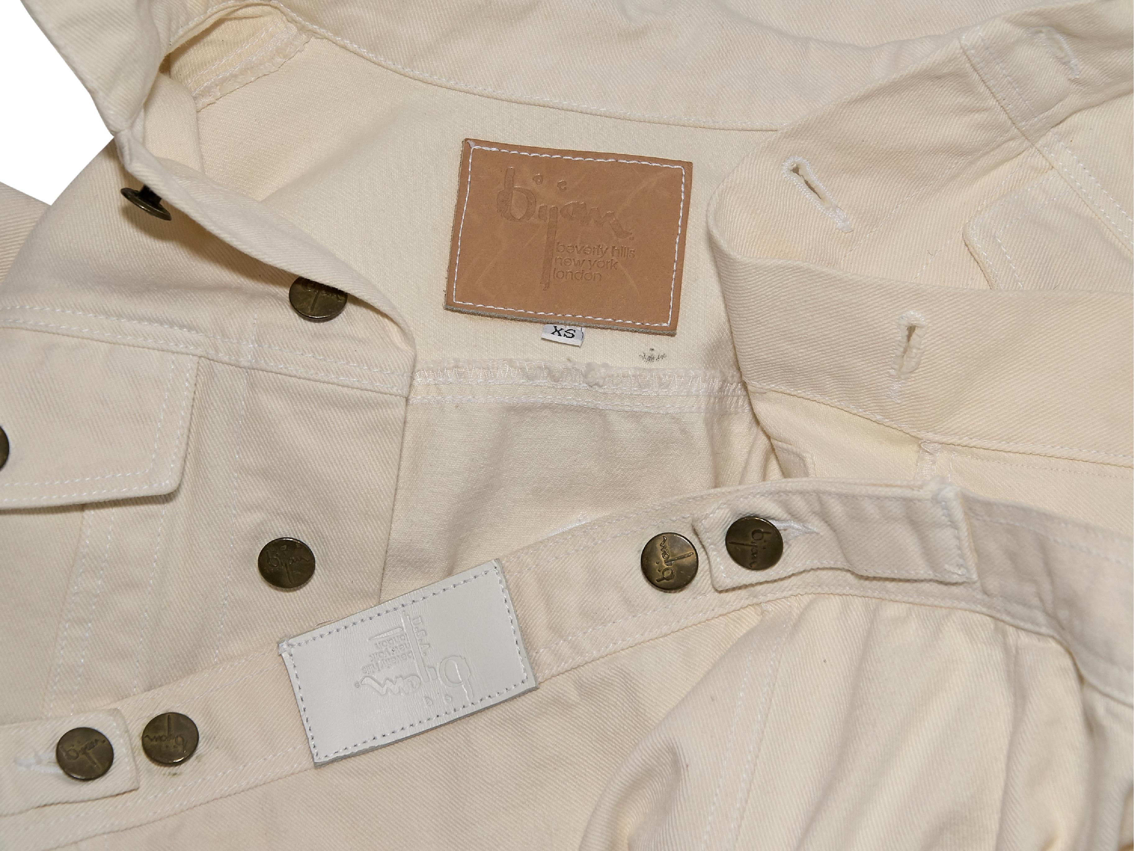 Ivory Vintage Bijan Jean jacket For Sale at 1stDibs | ivory jean jacket ...