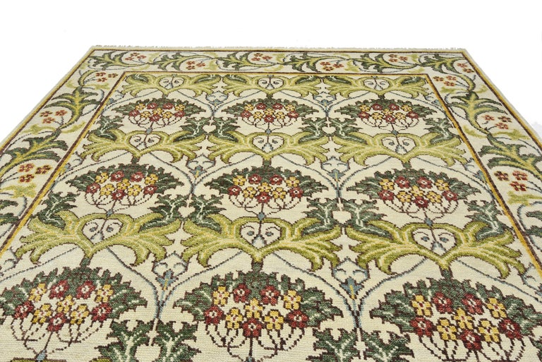 Ivory William Morris Inspired Area Rug For Sale at 1stDibs