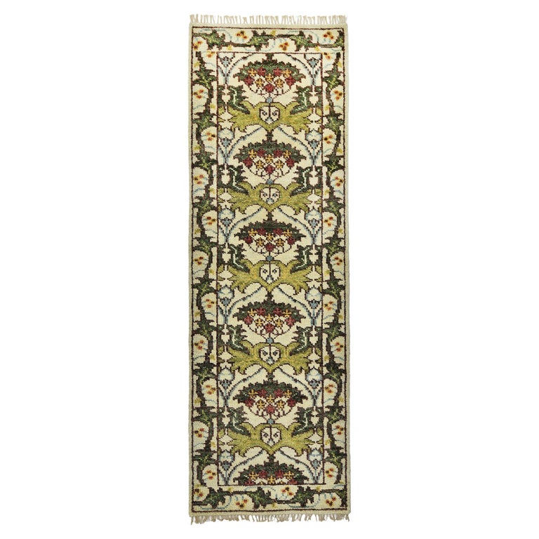 Ivory William Morris Inspired Runner For Sale at 1stDibs