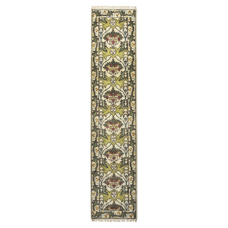 Ivory William Morris Inspired Runner For Sale at 1stDibs
