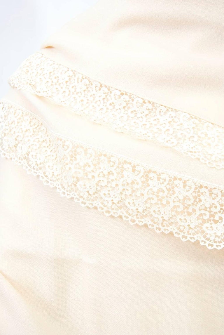 Ivory Wool and Lace Shawl For Sale at 1stDibs