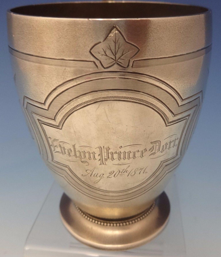 Ivy by Whiting Sterling Silver Cup with Ivy Design Bright-Cut #58T For ...