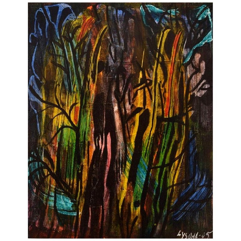 Ivy Lysdal, Acrylic on Canvas, Abstract Modernist Painting, Dated 2005 ...