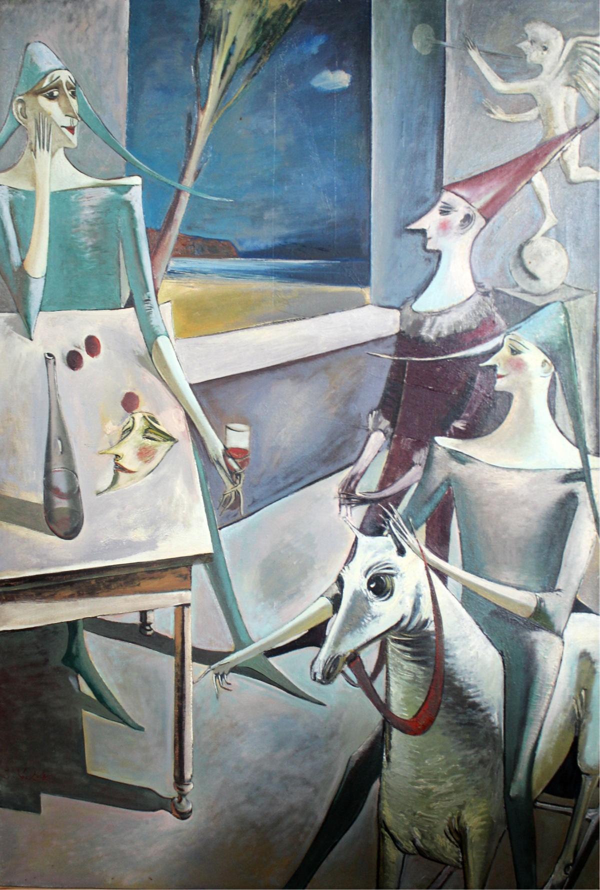 Andrzej Umiastowski - Fiddler - XX Century, Figurative Oil Painting ...