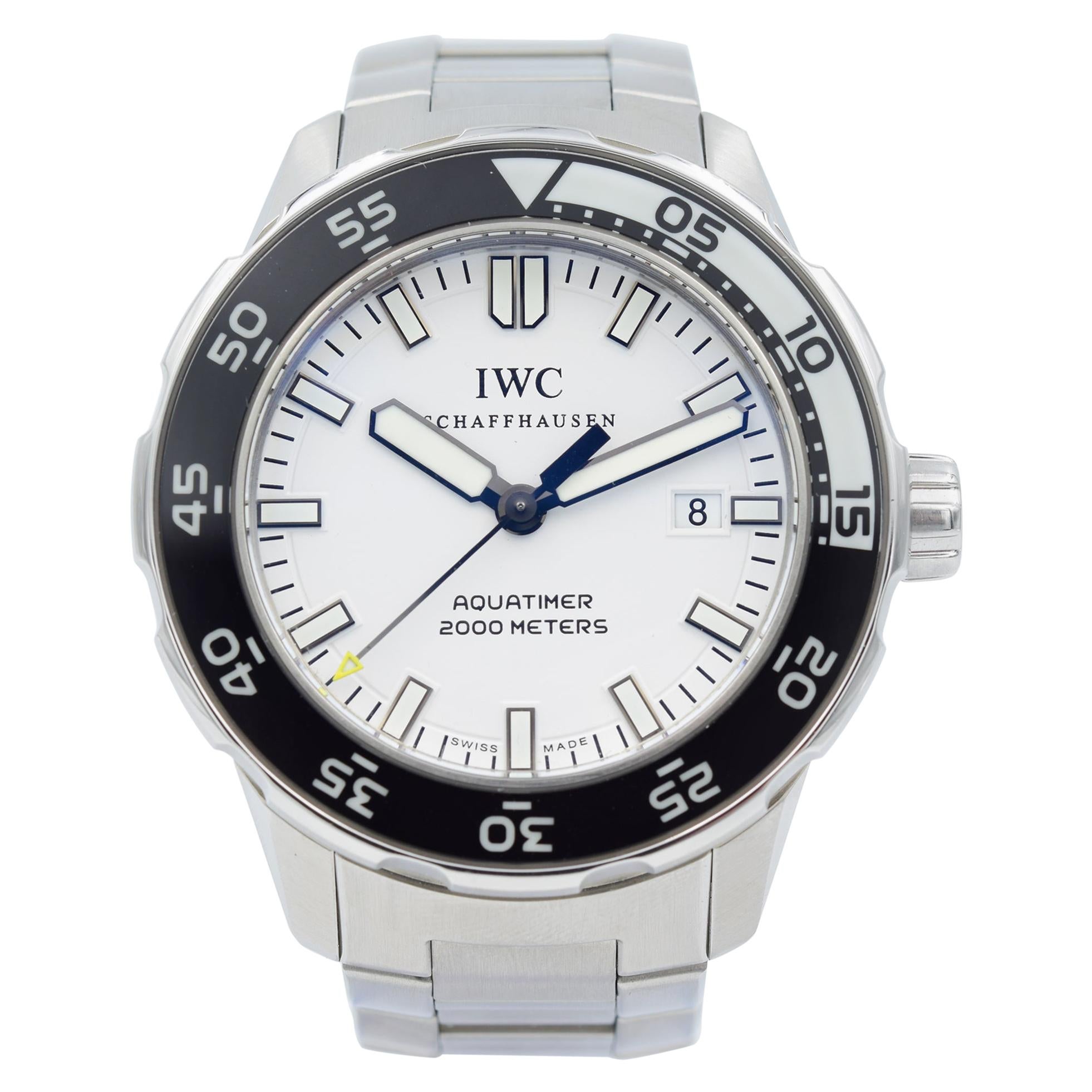 IWC Aquatimer 2000 Automatic IW356809 White Dial on Bracelet at 1stDibs ...