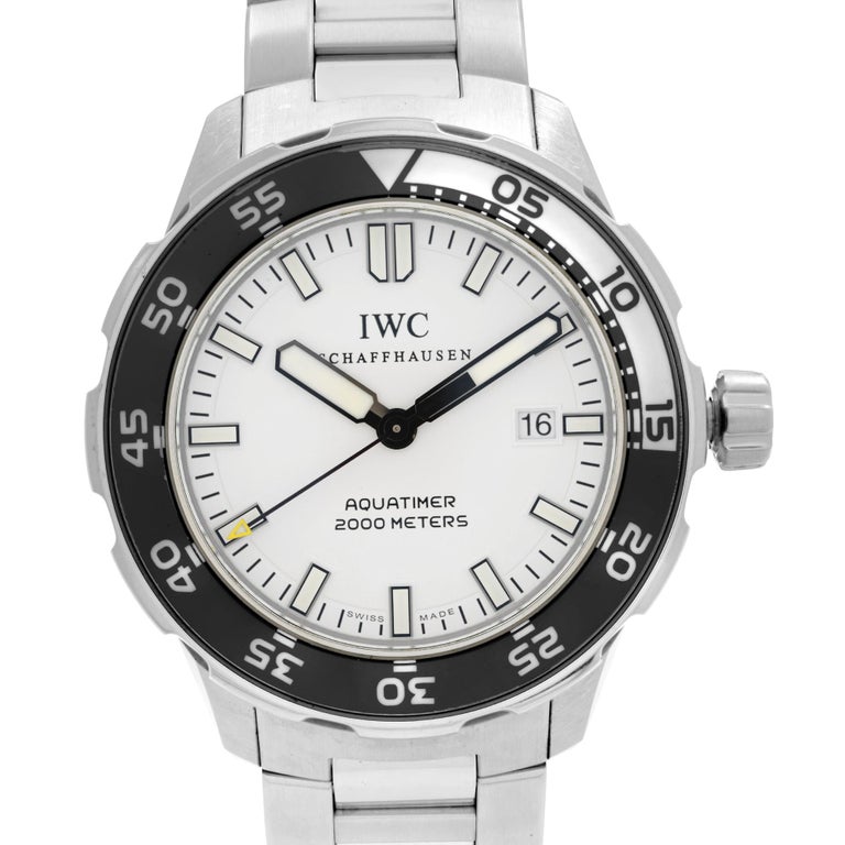IWC Aquatimer 2000 Stainless Steel White Dial Automatic Mens Watch ...