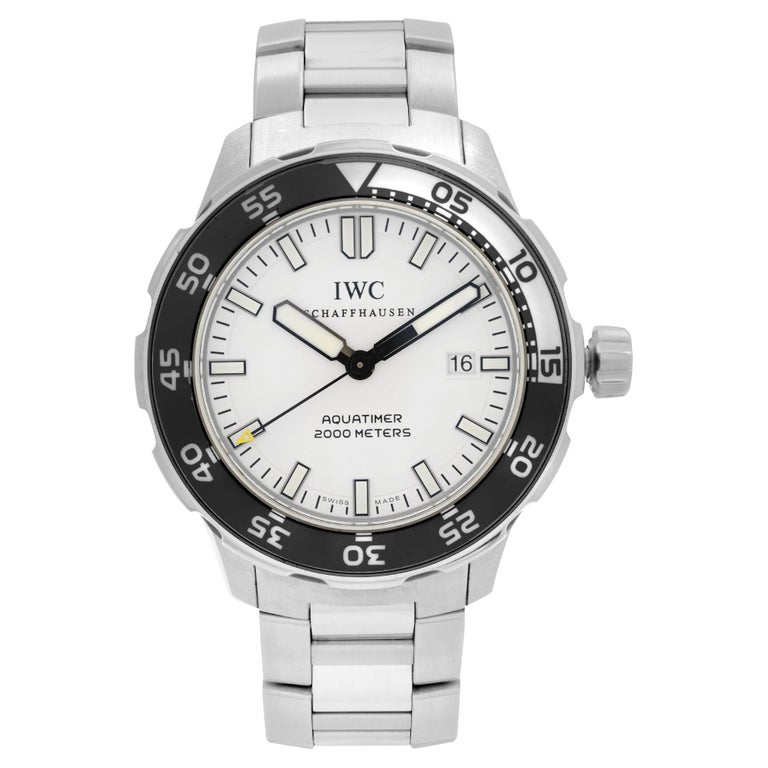 IWC Aquatimer 2000 Stainless Steel White Dial Automatic Mens Watch ...