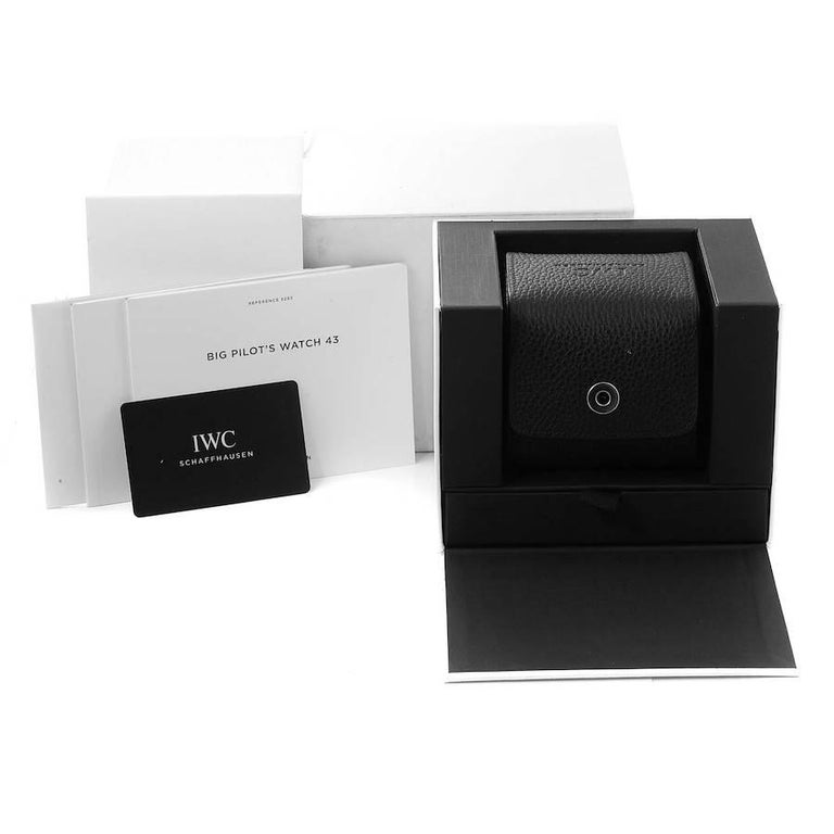 IWC Big Pilot Black Dial Automatic Steel Mens Watch IW329301 Box Card ...