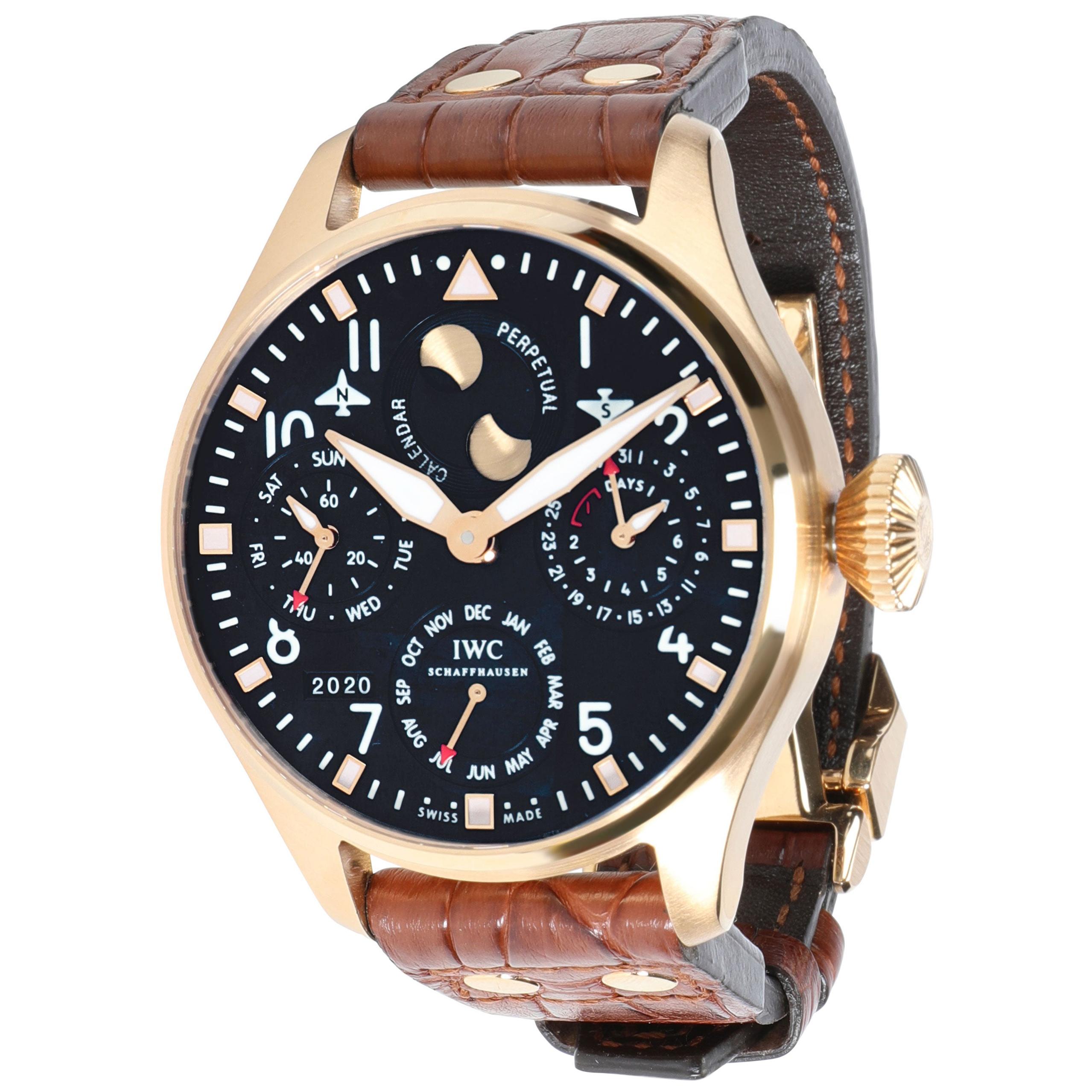 IWC Big Pilot Perpetual Calendar IW502608 Men's Watch in 18 Karat Rose Gold at 1stDibs | iwc big ...