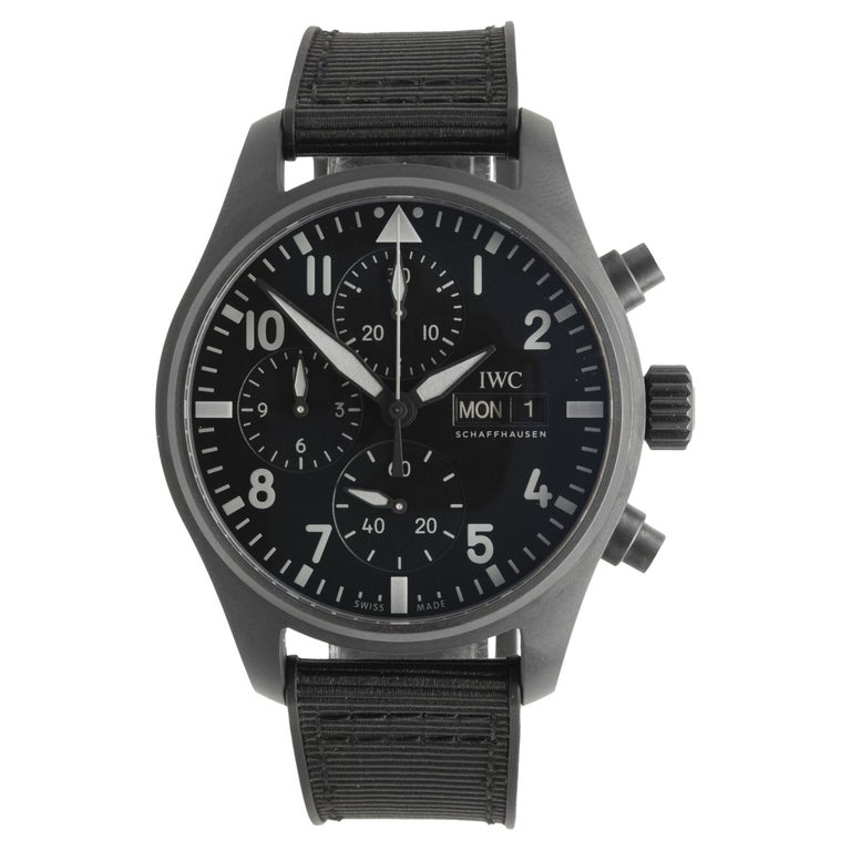 IWC Black Ceratanium Pilot’s Chronograph Limited Edition Top Gun at 1stDibs