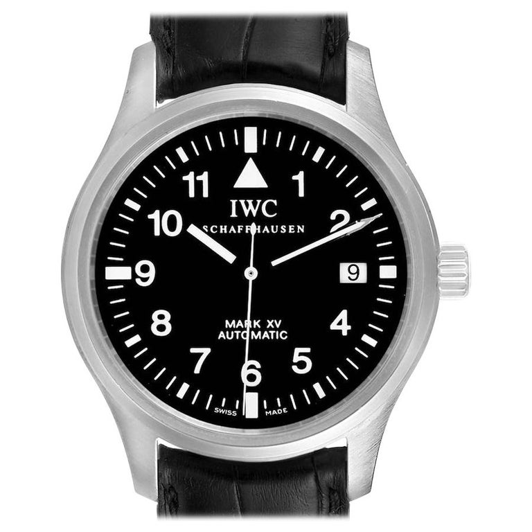 IWC Classic Mark XV Black Dial Steel Mens Watch IW325301 Papers For ...