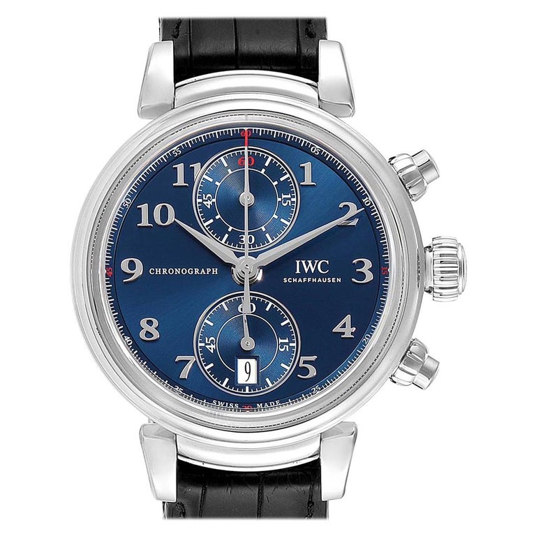 IWC Da Vinci Blue Dial Chrono Automatic Steel Men’s Watch IW393402 For ...