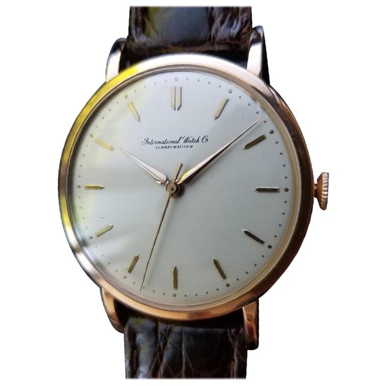 IWC Men's 18 Karat Gold Manual Hand-Wind Dress Watch circa 1950s Swiss ...