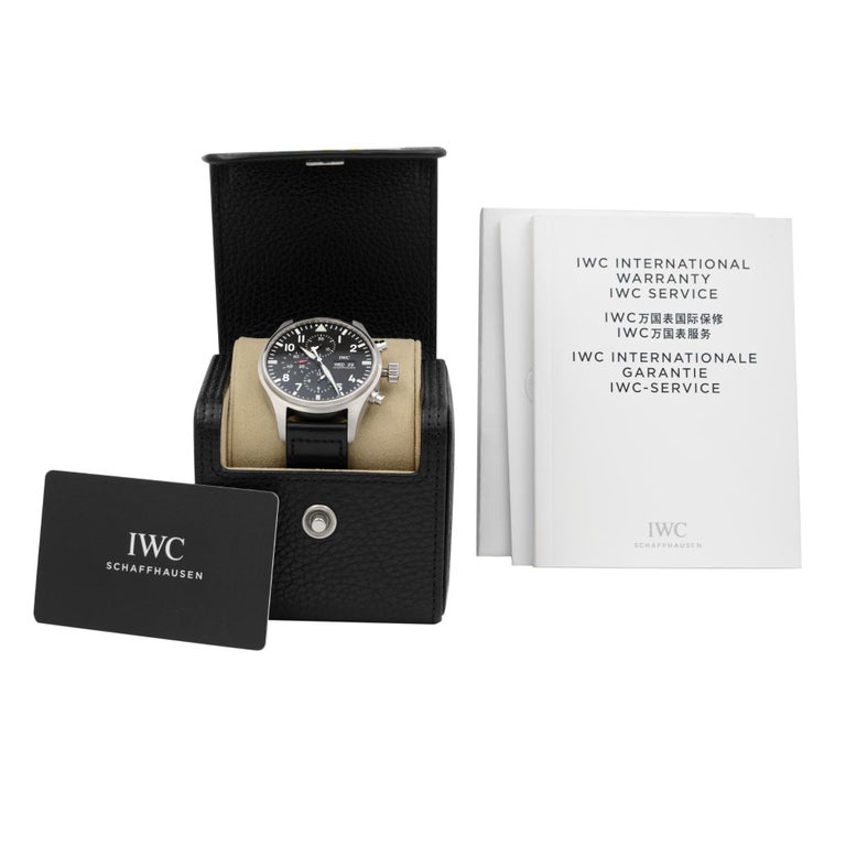 IWC Pilot Steel Chronograph Black Dial Mens Automatic Watch IW377709 at ...