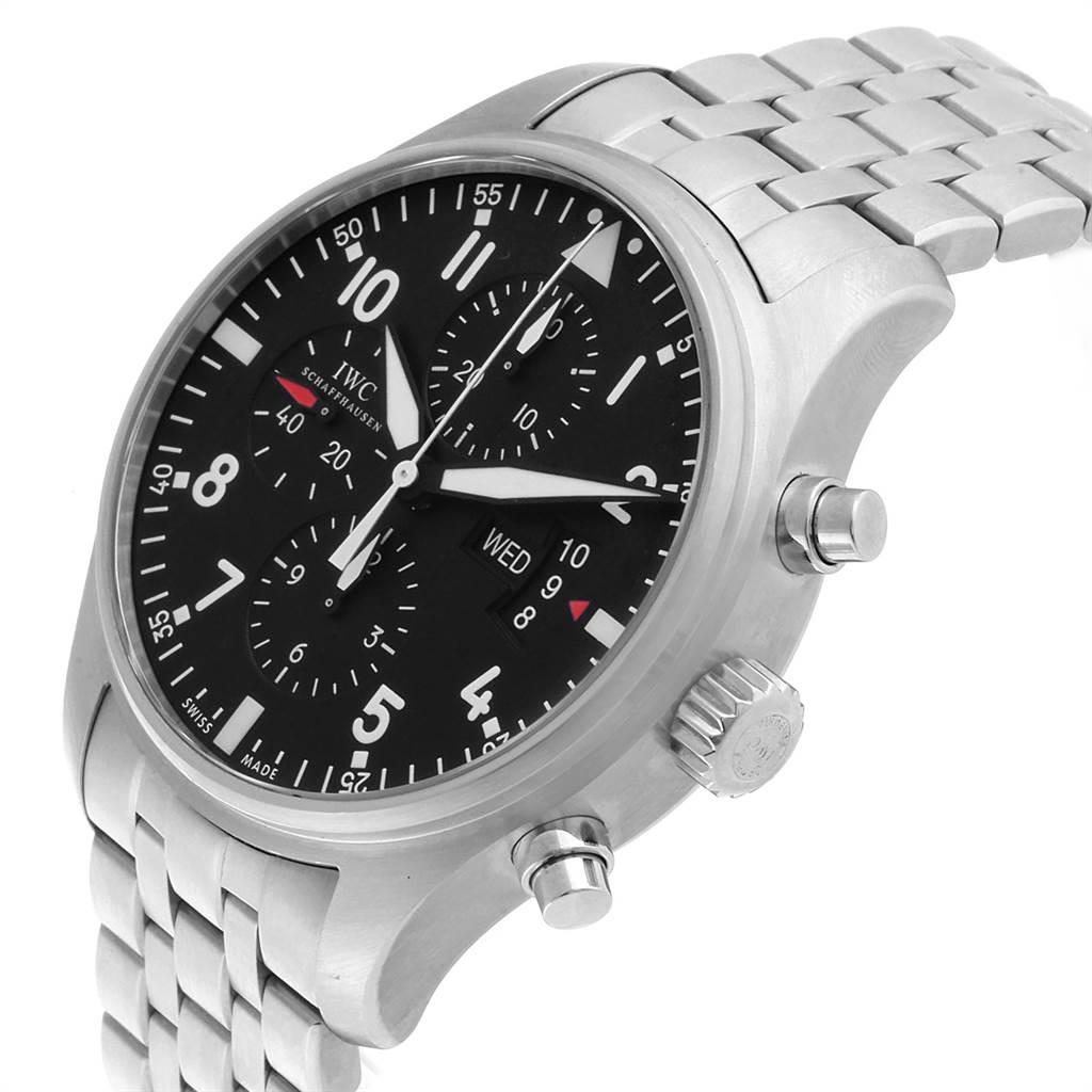 IWC Pilot Black Dial Chronograph Men's Watch IW377704 Papers at 1stDibs ...