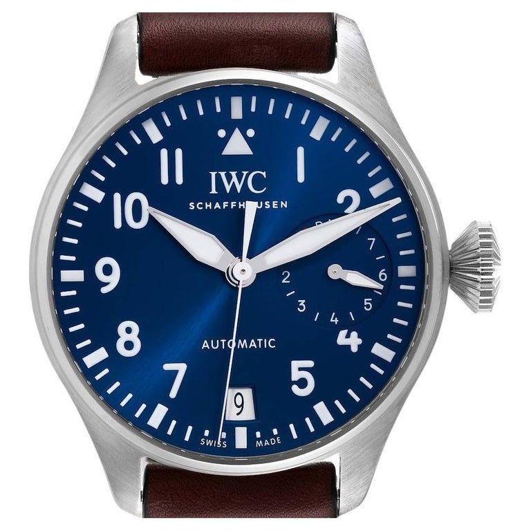 IWC Pilot Le Petit Prince Big Pilots Blue Dial Steel Mens Watch ...