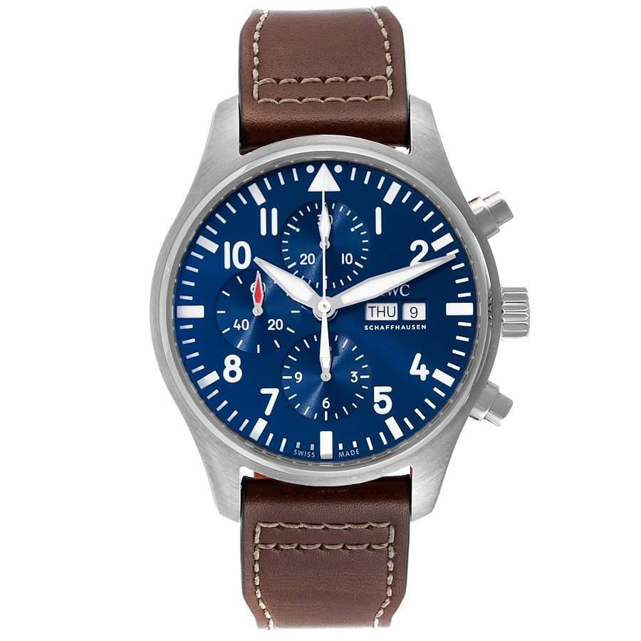 IWC Pilot Le Petit Prince Blue Dial Chronograph Mens Watch IW377714 ...