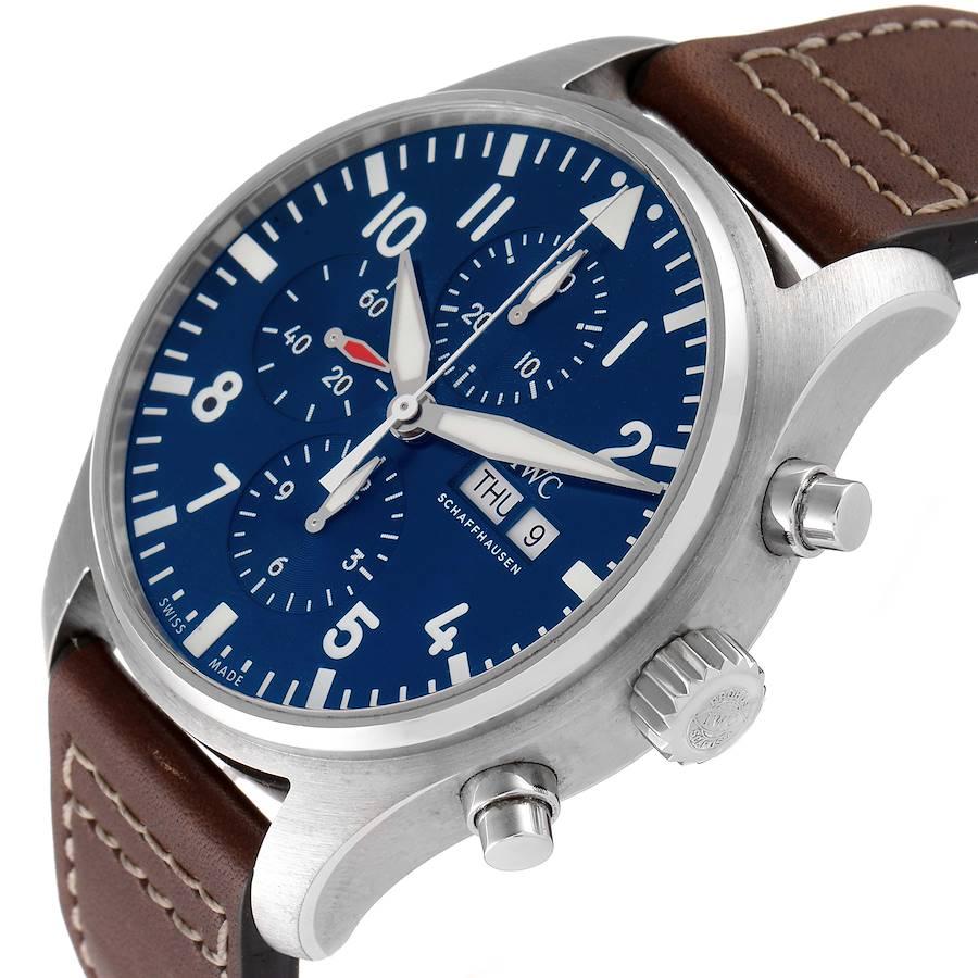 IWC Pilot Le Petit Prince Blue Dial Chronograph Mens Watch IW377714 ...