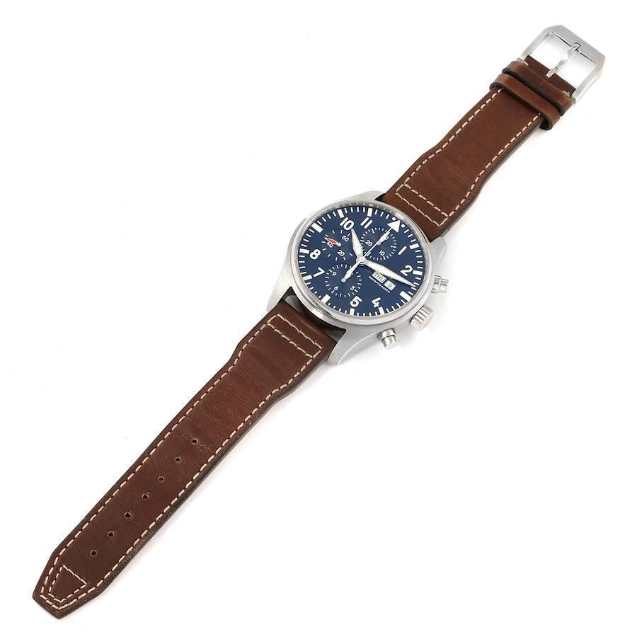 IWC Pilot Le Petit Prince Blue Dial Chronograph Mens Watch IW377714 ...
