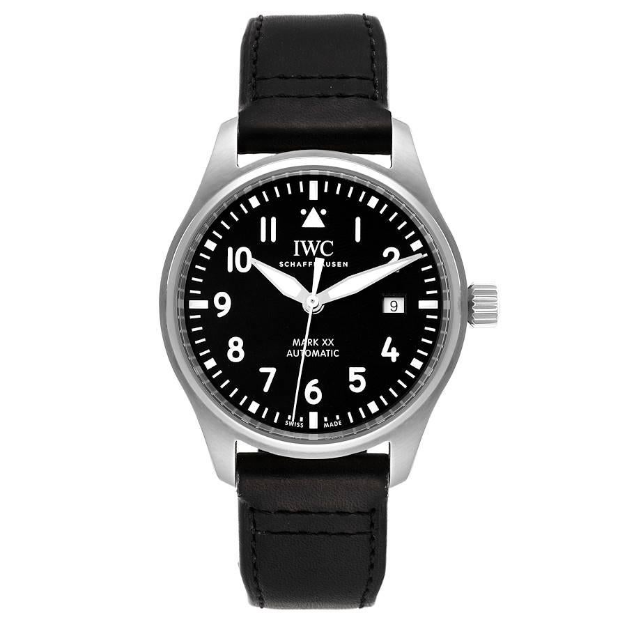IWC Pilot Mark XX Black Dial Steel Mens Watch IW328201 Box Card For Sale at 1stDibs