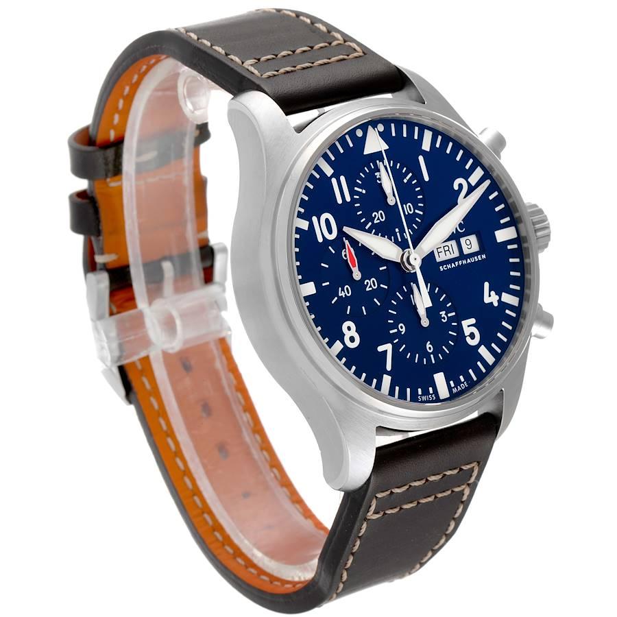 IWC Pilot Prince Blue Dial Chronograph Mens Watch IW3777 Card For Sale ...