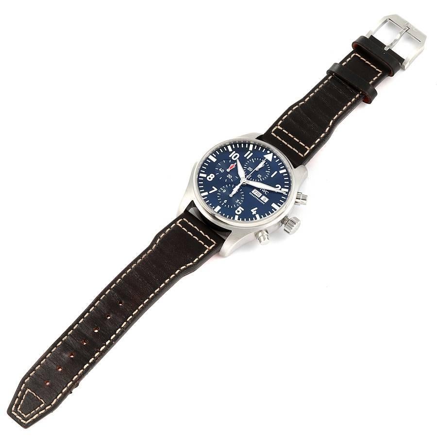 IWC Pilot Prince Blue Dial Chronograph Mens Watch IW3777 Card For Sale ...