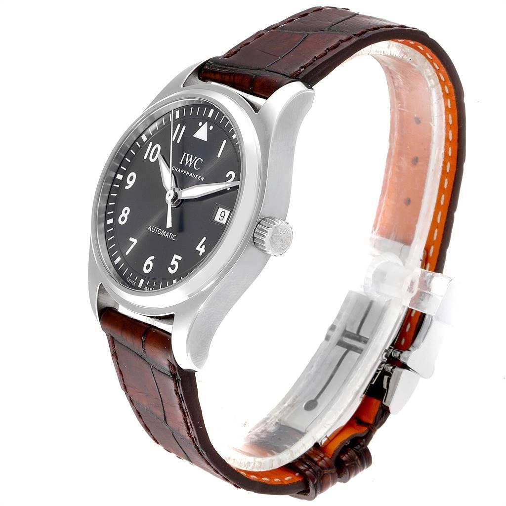 IWC Pilot Slate Dial Brown Strap Unisex Watch IW324001 Box Card For ...