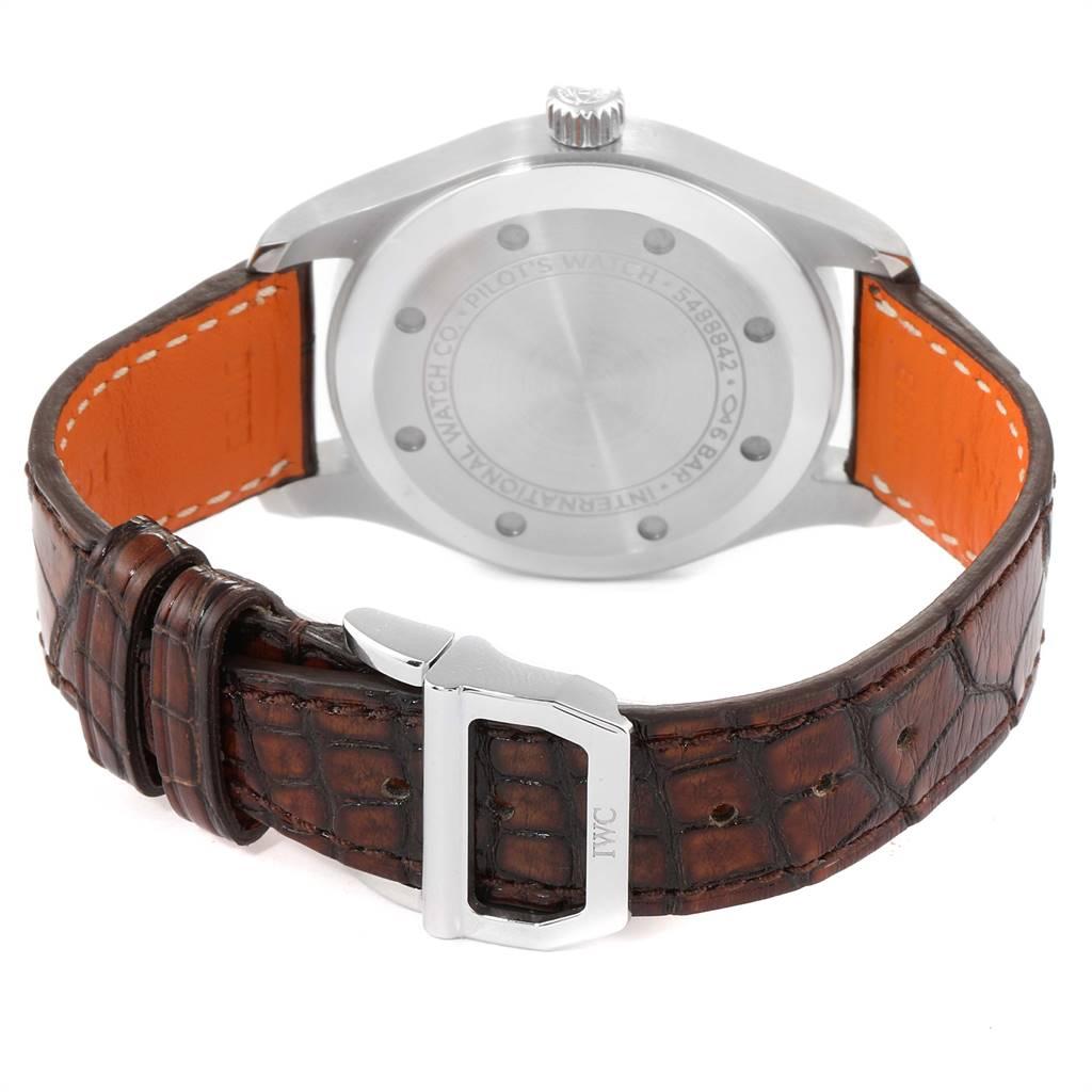 IWC Pilot Slate Dial Brown Strap Unisex Watch IW324001 Box Card For ...