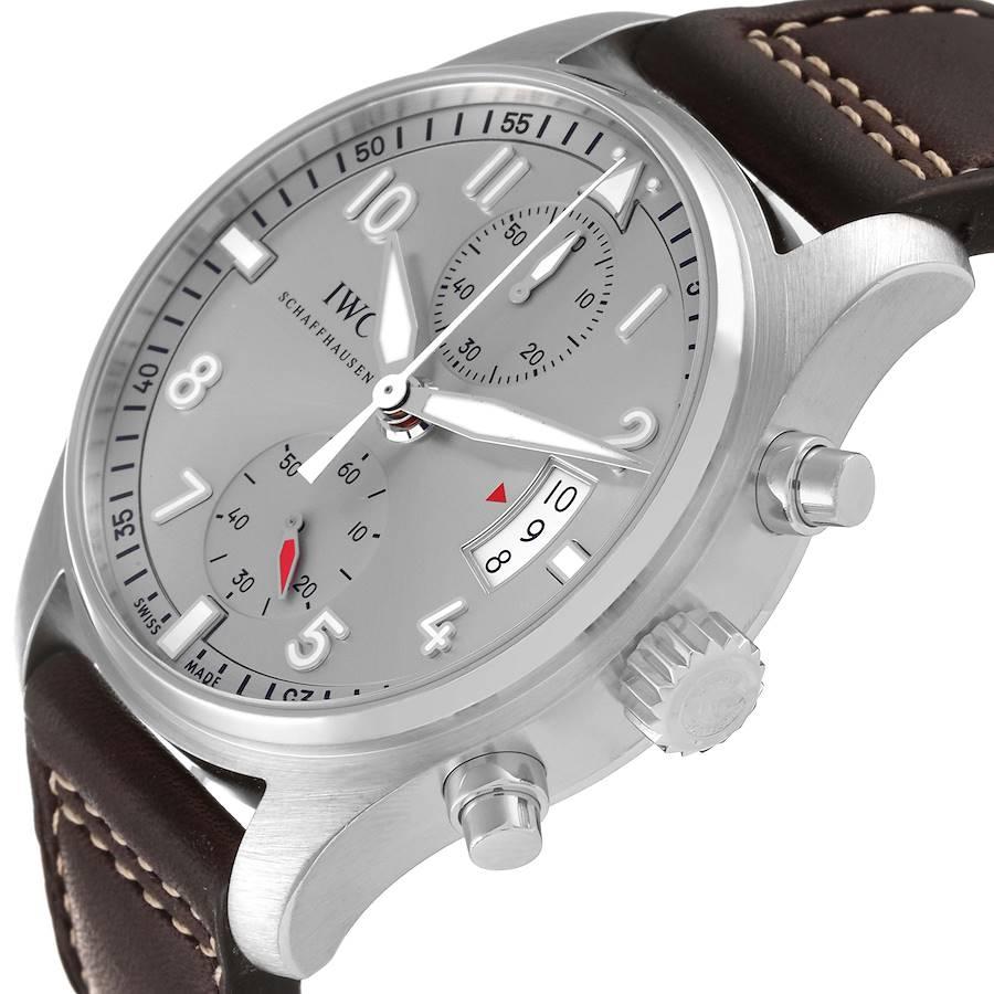 IWC Pilot Spitfire Ju Air Chronograph Silver Dial Mens Watch IW387809 ...